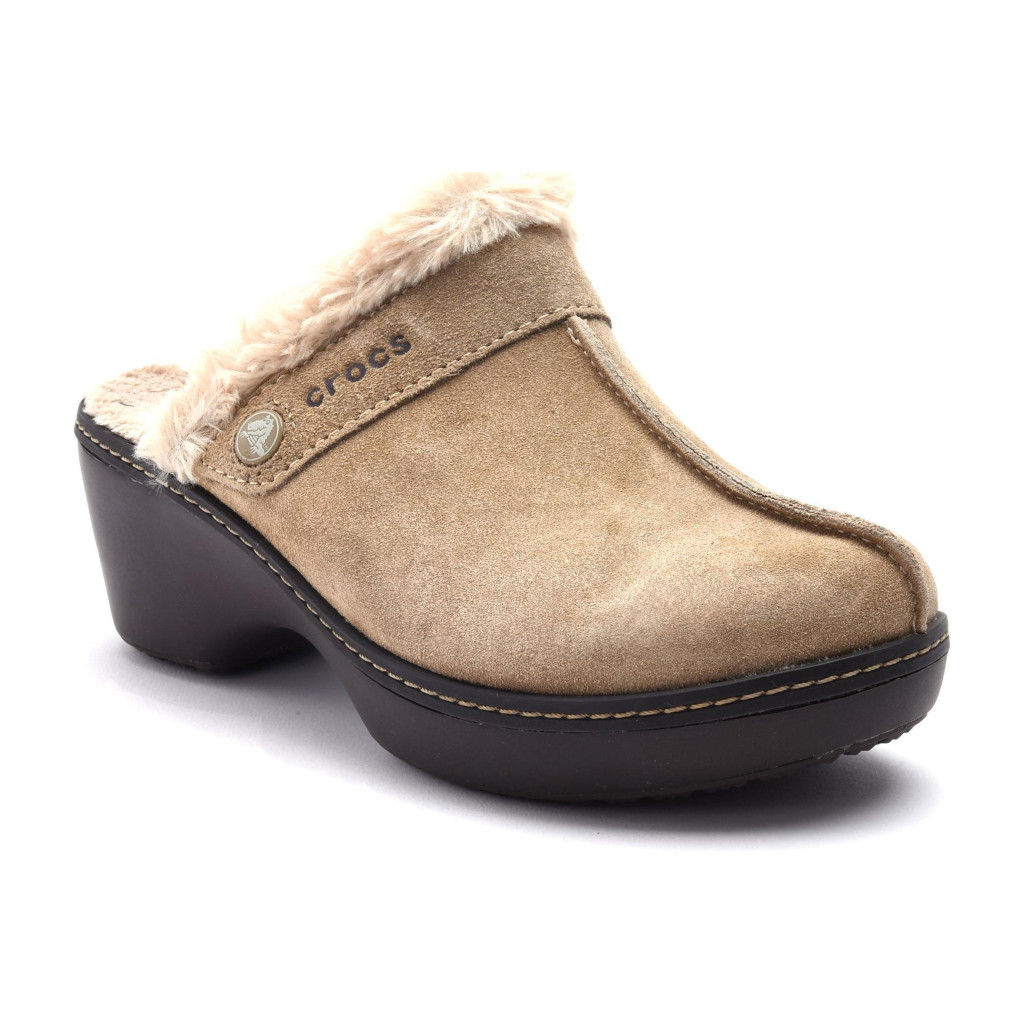 נעלי עקב נמוכות לנשים, Crocs Cobbler Leather Clog - משלוח והחזרה חינם ...