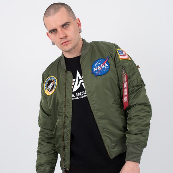 ג'קט ומעיל אלפא אינדסטריז לגברים, Alpha Industries Ma 1 Vf Nasa צוברים ...
