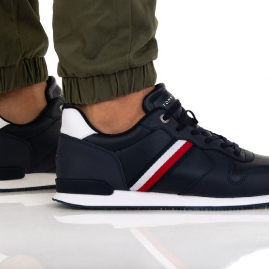 נעלי סניקרס טומי הילפיגר לגברים, Tommy Hilfiger ICONIC RUNNER LEATHER ...