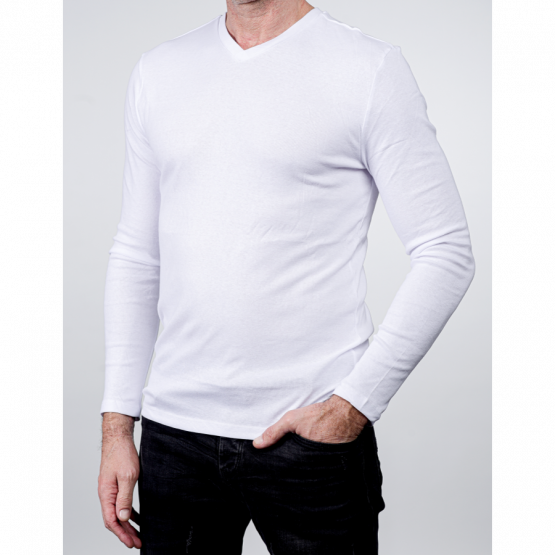 גופיה ארוכה לגברים, DELTA CLASSIC FIT Pack of 2 V-neck flannel shirts ...